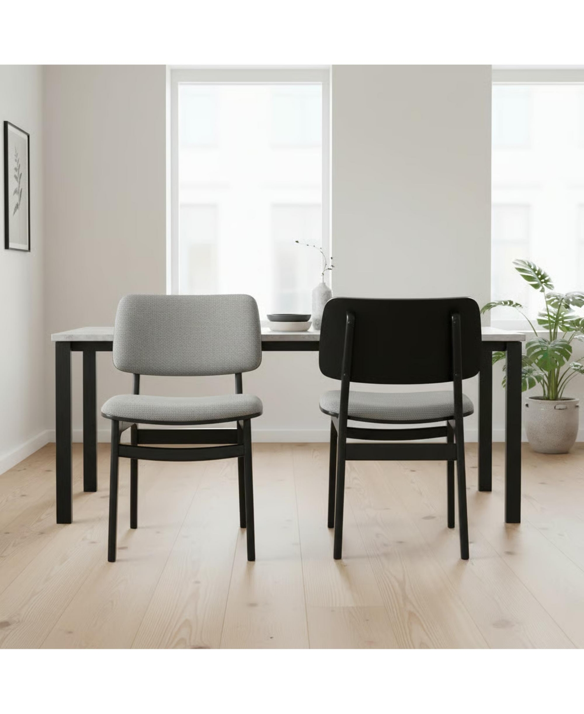 Click here for Clihome 2 Piece Fabric Dining Chair with Wood Fram... prices