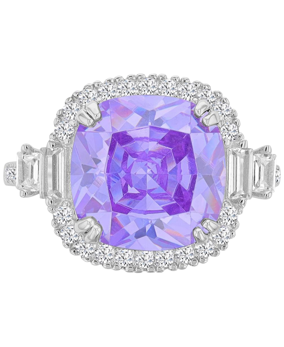 Click here for Macys Lavender Cushion Bridal Ring - Silver prices
