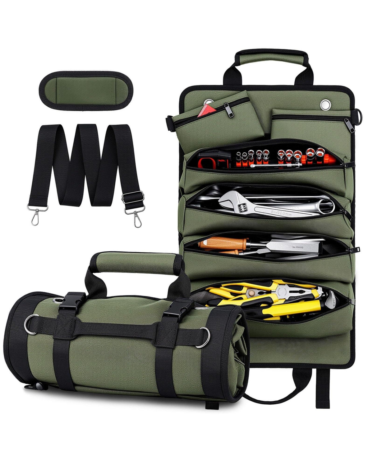 Click here for Xdovet Tool Roll Bag Heavy Duty Organizer Detachab... prices