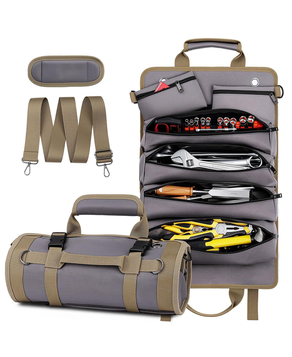Click here for Xdovet Tool Roll Bag Heavy Duty Organizer Detachab... prices