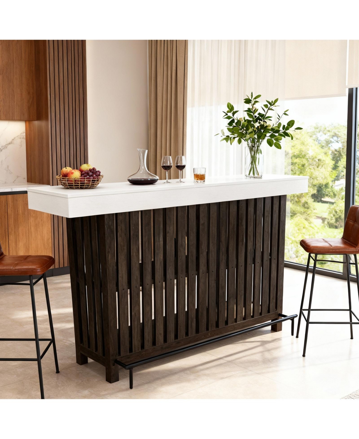 Click here for homfan 63 Home Bar Unit with 2-Tier Shelf and Foot... prices