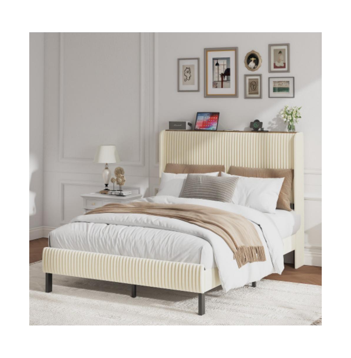 Click here for Lucky One Full Size Metal Platform Bed Frame with... prices