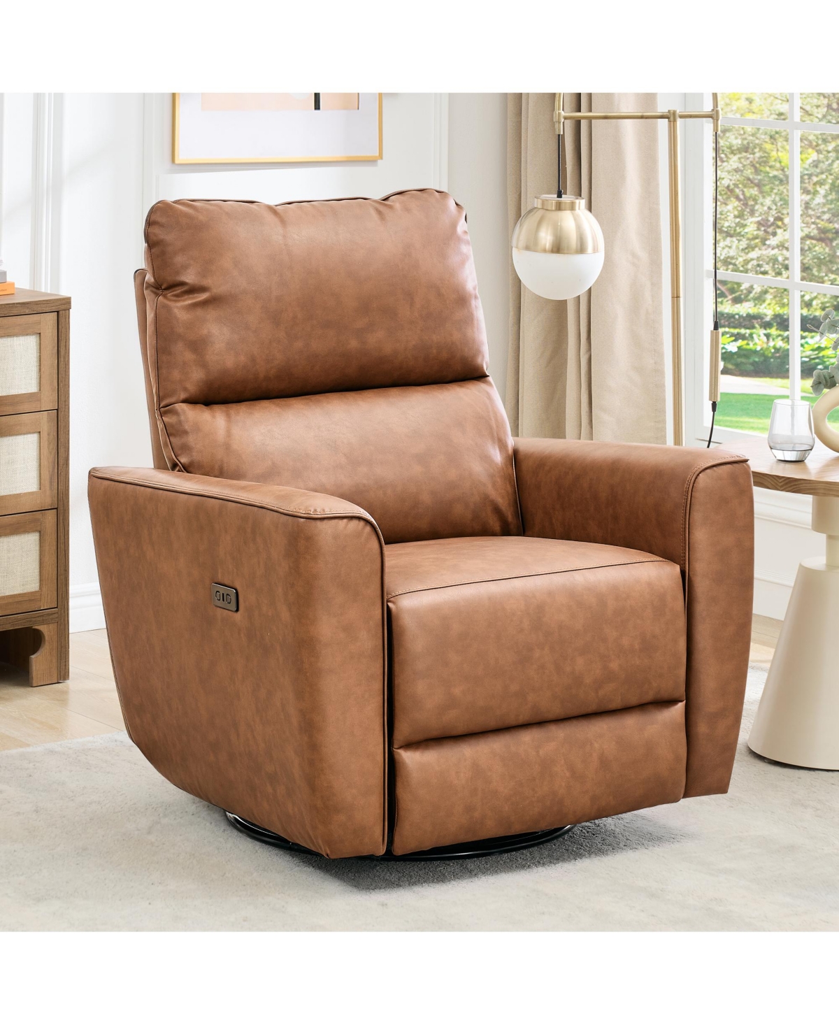 Click here for homfan Swivel Recliner Chair with Charging Port  P... prices
