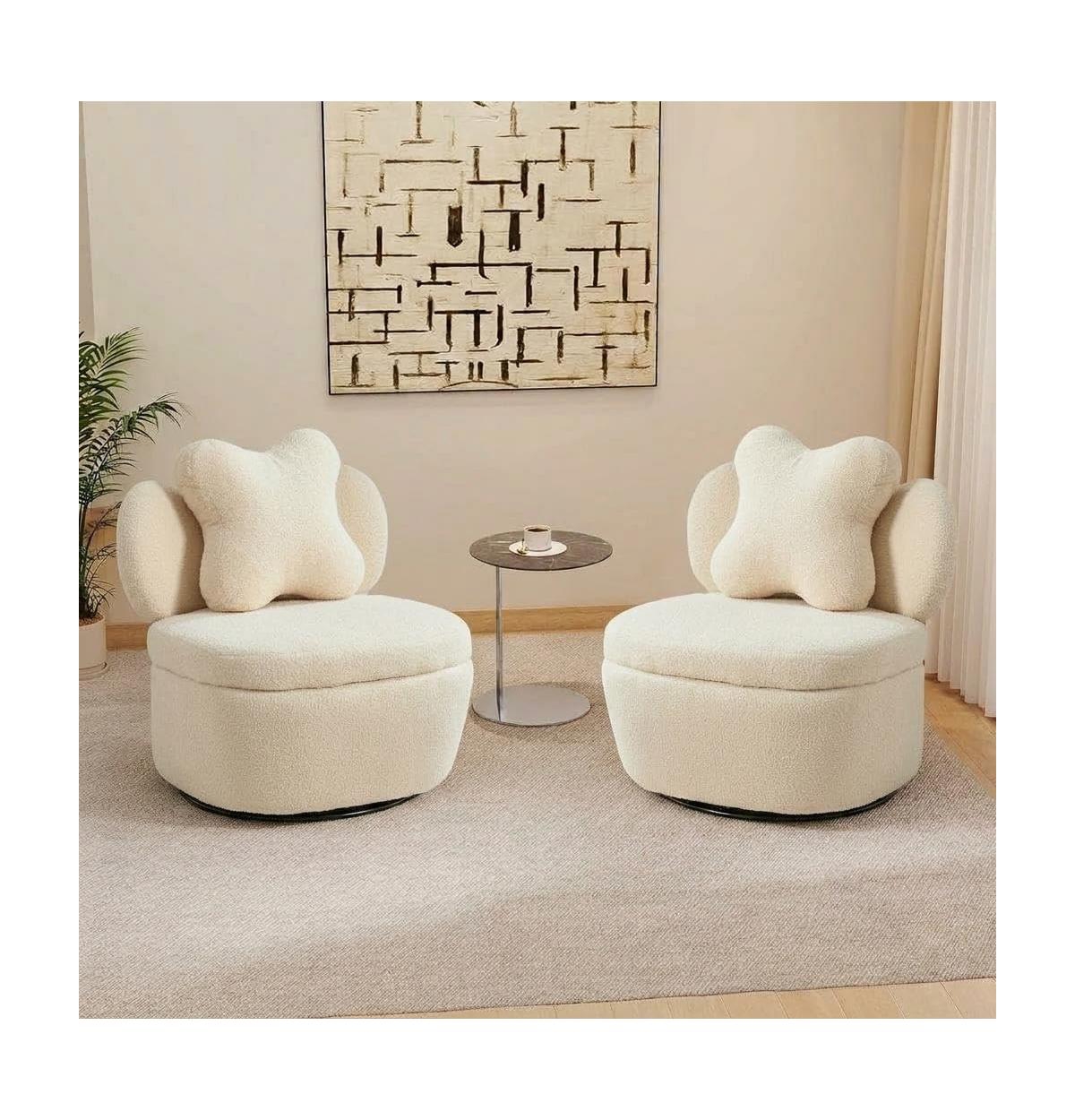 Click here for homfan 360degree(s) Rotating Accent Chair Set of 2... prices