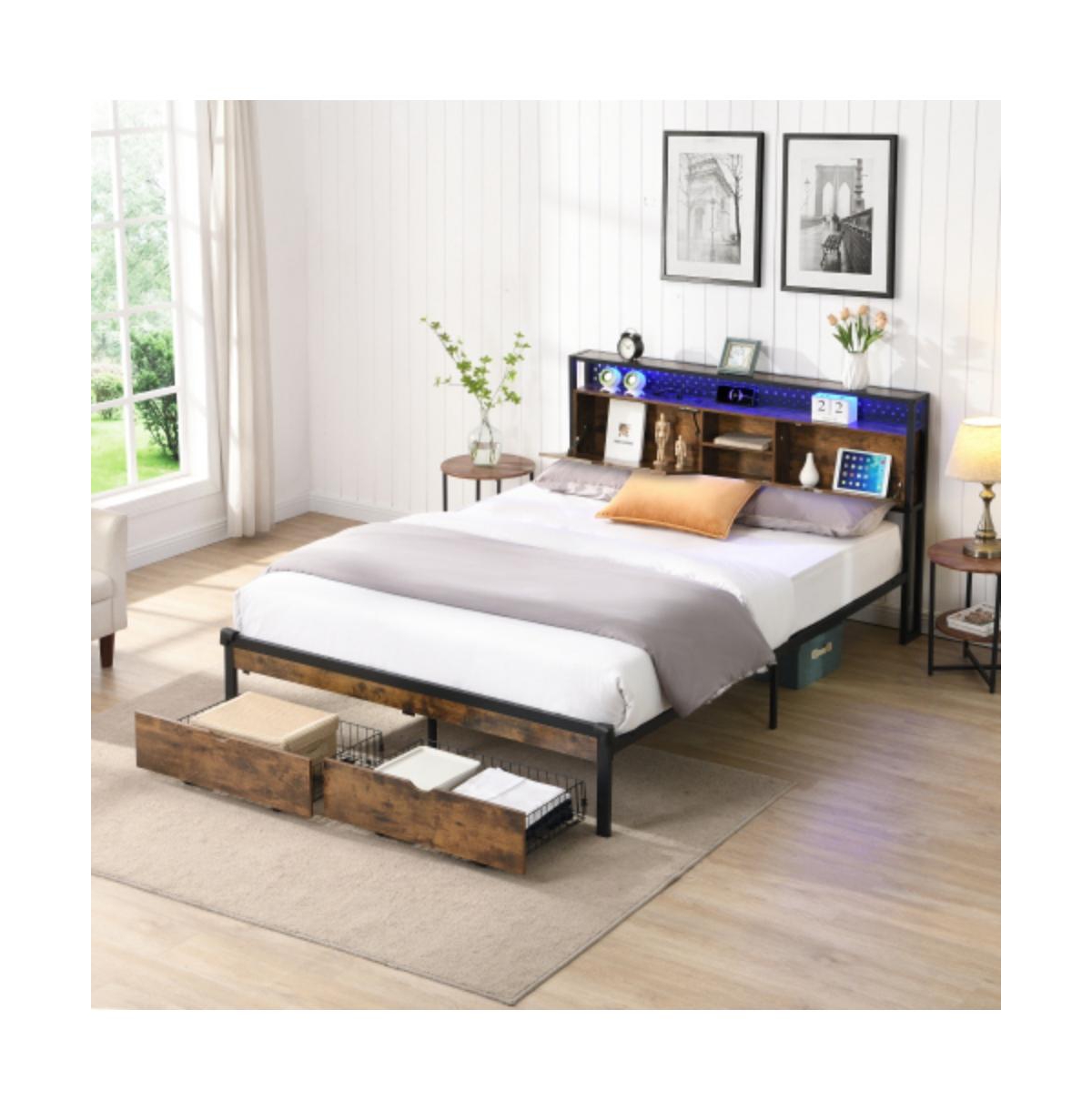 Click here for Lucky One Full Size Platform Bed Frame with Wooden... prices