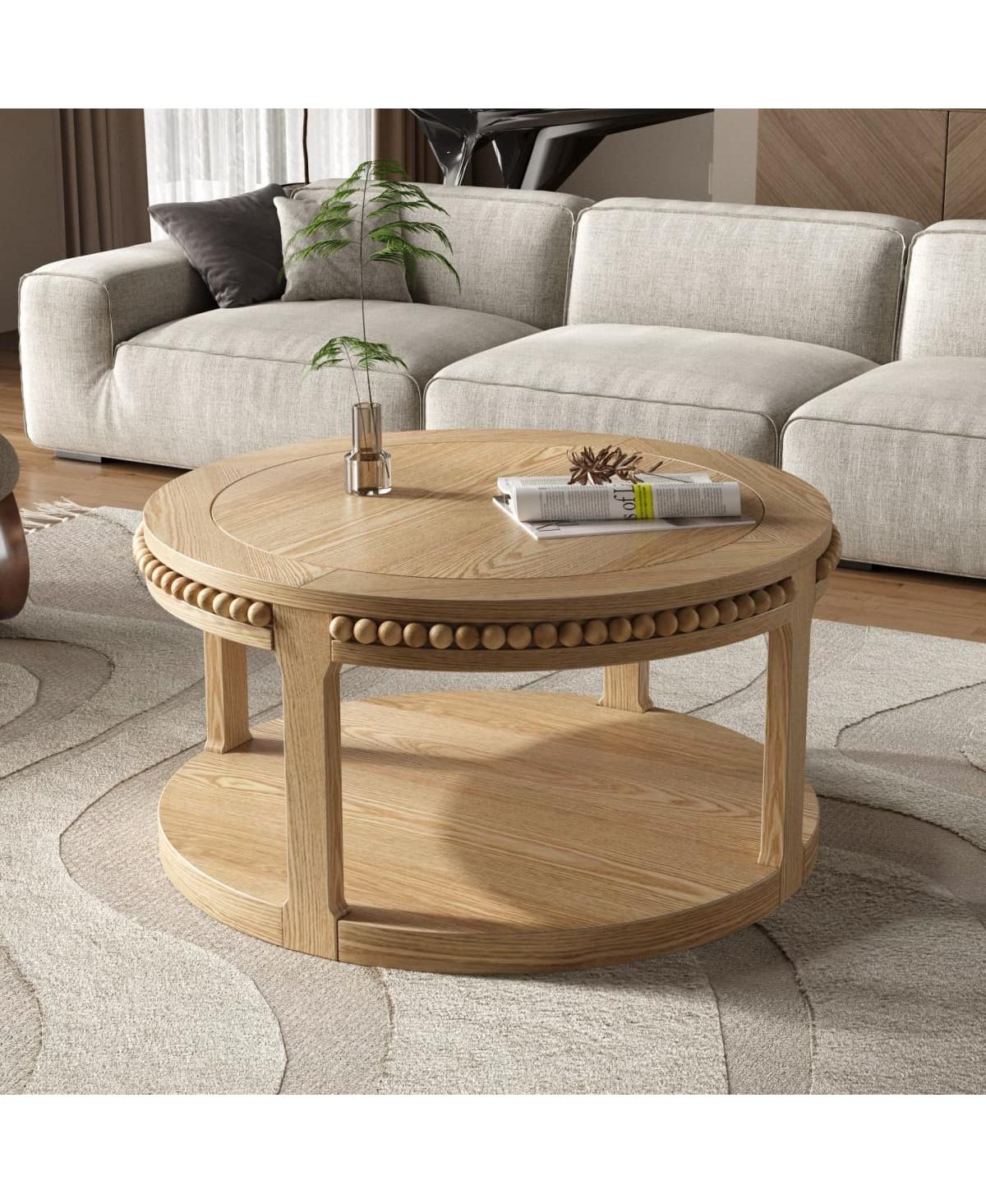 Click here for The Pop Home 31.5 Round Coffee Table  2-Tier Solid... prices
