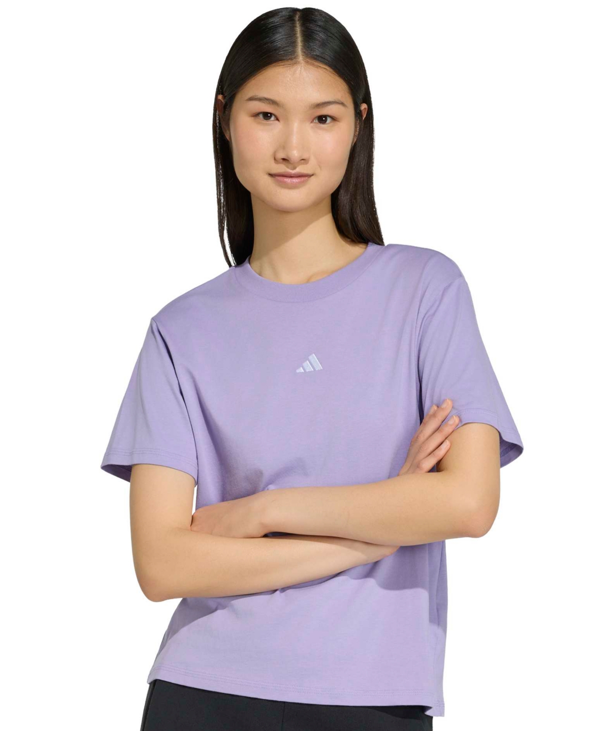 Click here for adidas Womens Short-Sleeve Cotton Crewneck Logo T-... prices