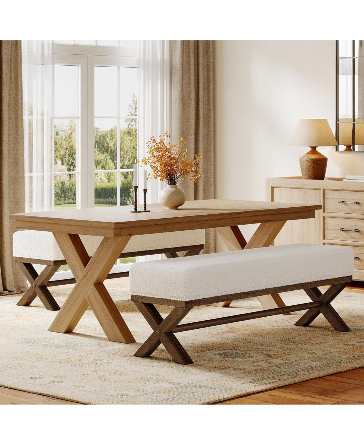 Click here for Tribesigns 51.18 inches Solid Wood Dining Bench: M... prices