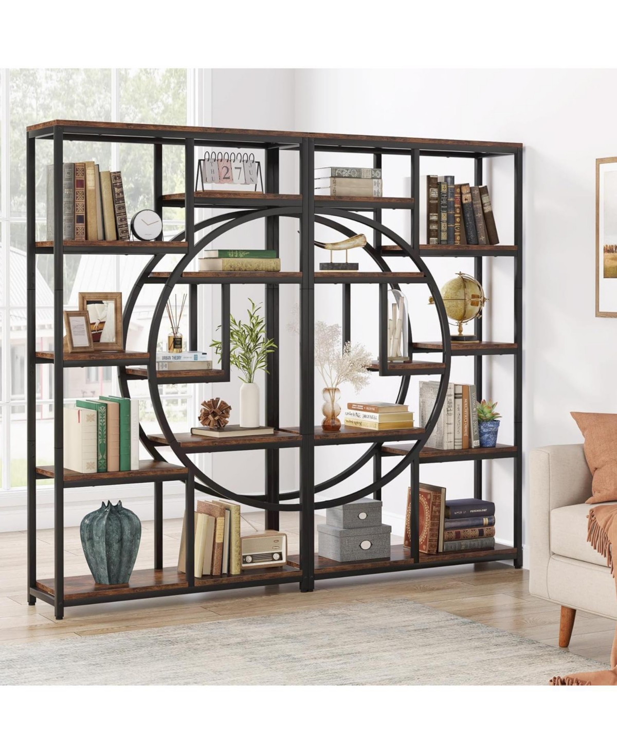 Click here for Tribesigns 5 Tier Industrial Bookshelf Set of 2  F... prices