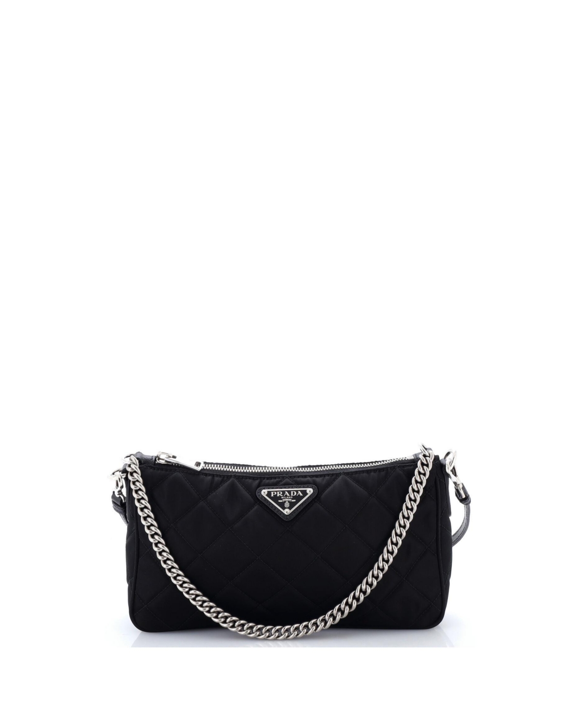 Click here for Pre-Owned Prada Small Chain Zip Shoulder Bag Quilt... prices