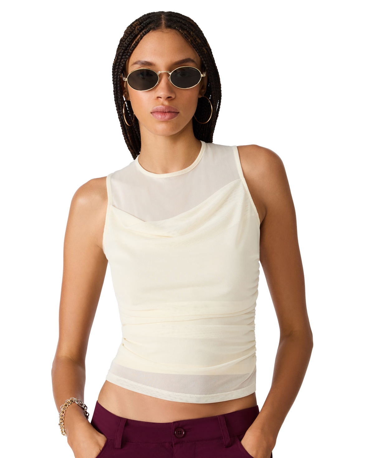 Click here for Steve Madden Womens Roman Knit Sleeveless Top - An... prices