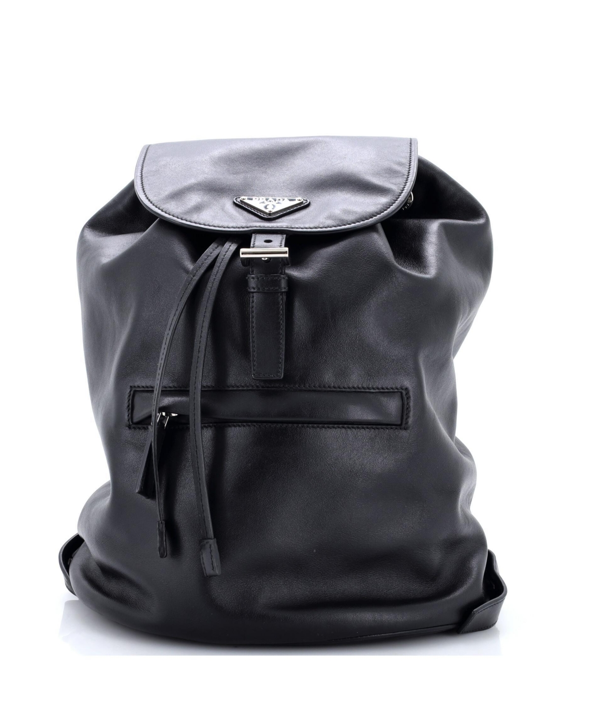 Click here for Pre-Owned Prada Medium Front Zip Drawstring Backpa... prices