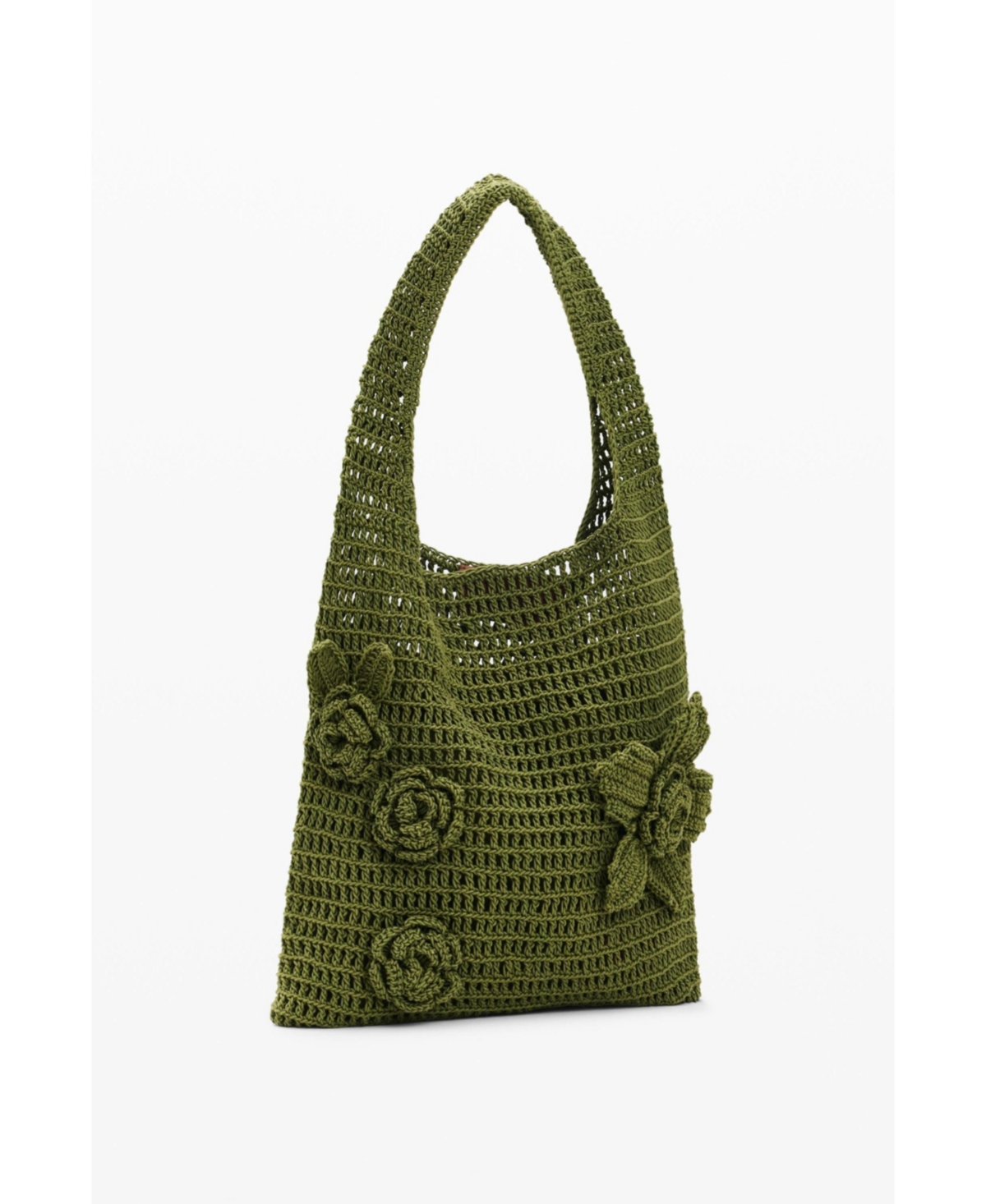 Click here for Desigual Womens Crochet Bag with Flowers - Khaki prices