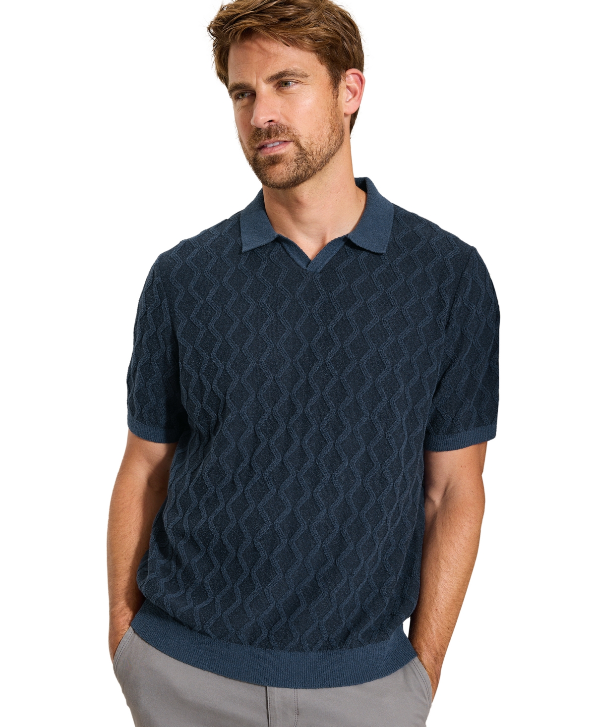 Click here for Tommy Bahama Mens Textured Johnny Collar Polo Shir... prices