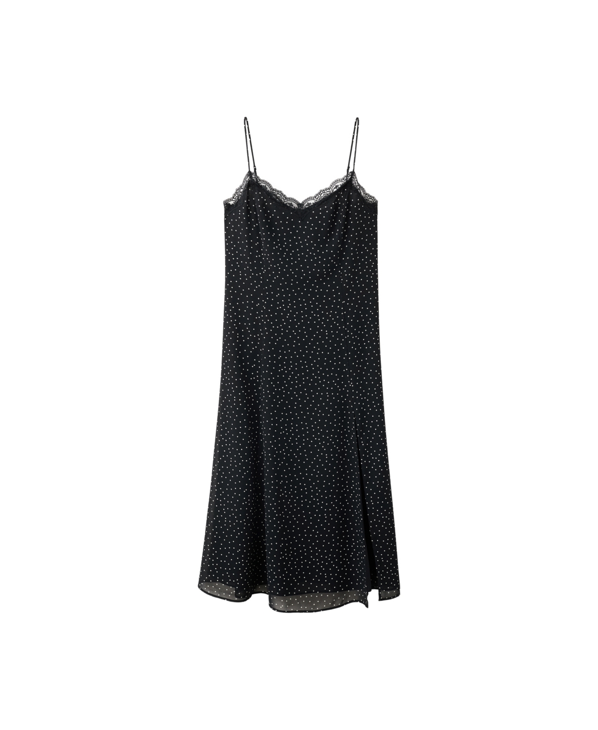 Click here for Mango Womens Lace-Detail Polka-Dot V-Neck Dress -... prices