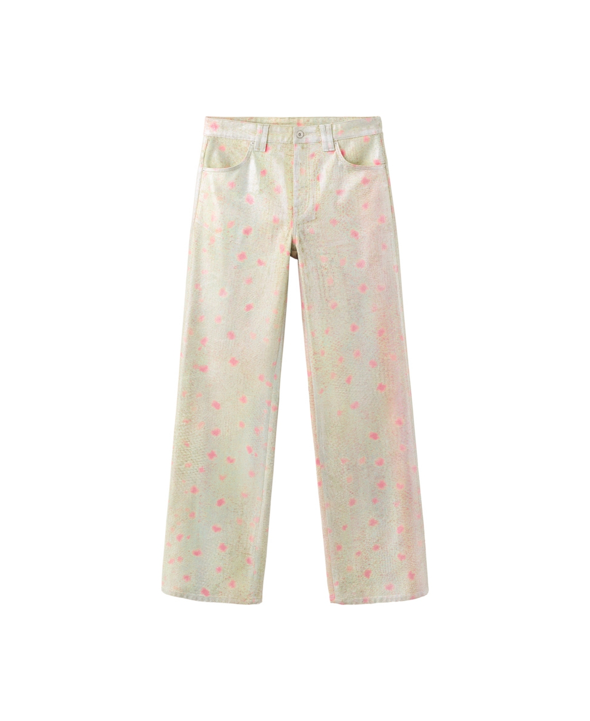 Click here for Mango Womens Foil-Printed Straight Mid-Rise Jeans... prices