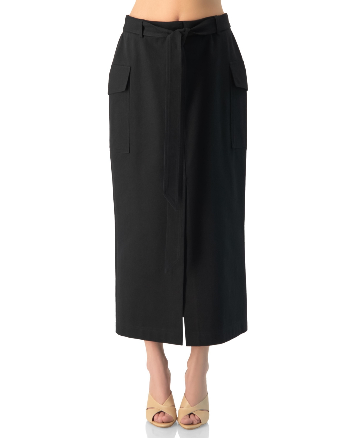 Click here for Ivonne Womens High-Waisted Belted Side-Slit Midi S... prices