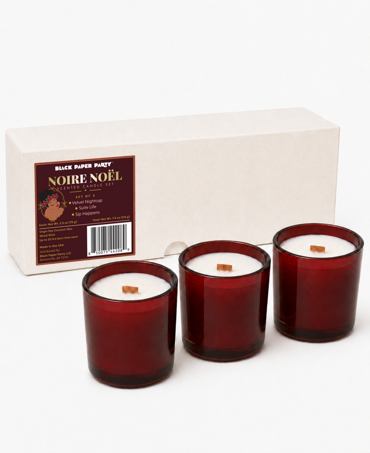 Click here for Black Paper Party Noire Noel Candle 3-Pack - Multi prices