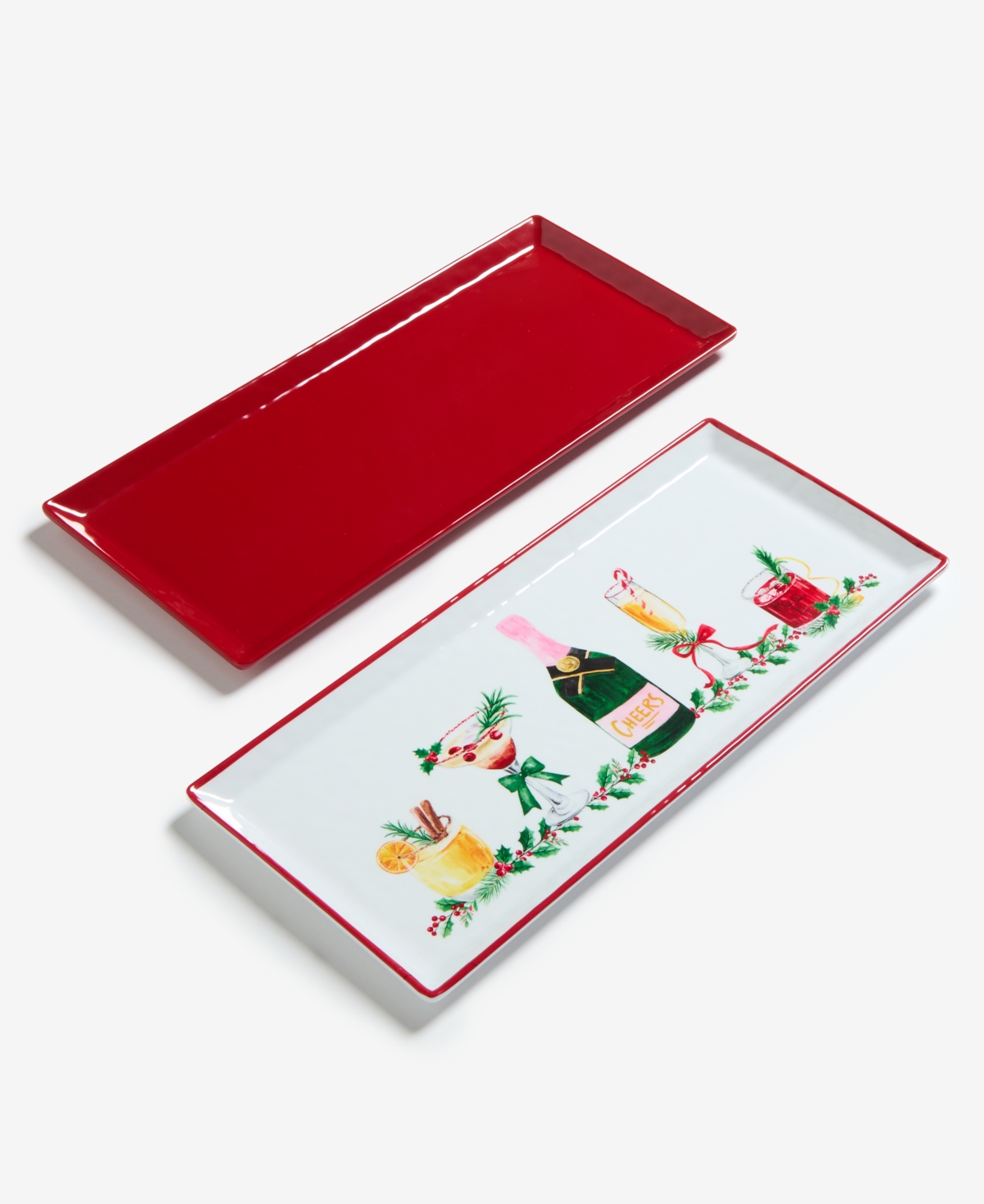 Click here for Tinsel And Frost Melamine Cocktail-Print Tray  Set... prices