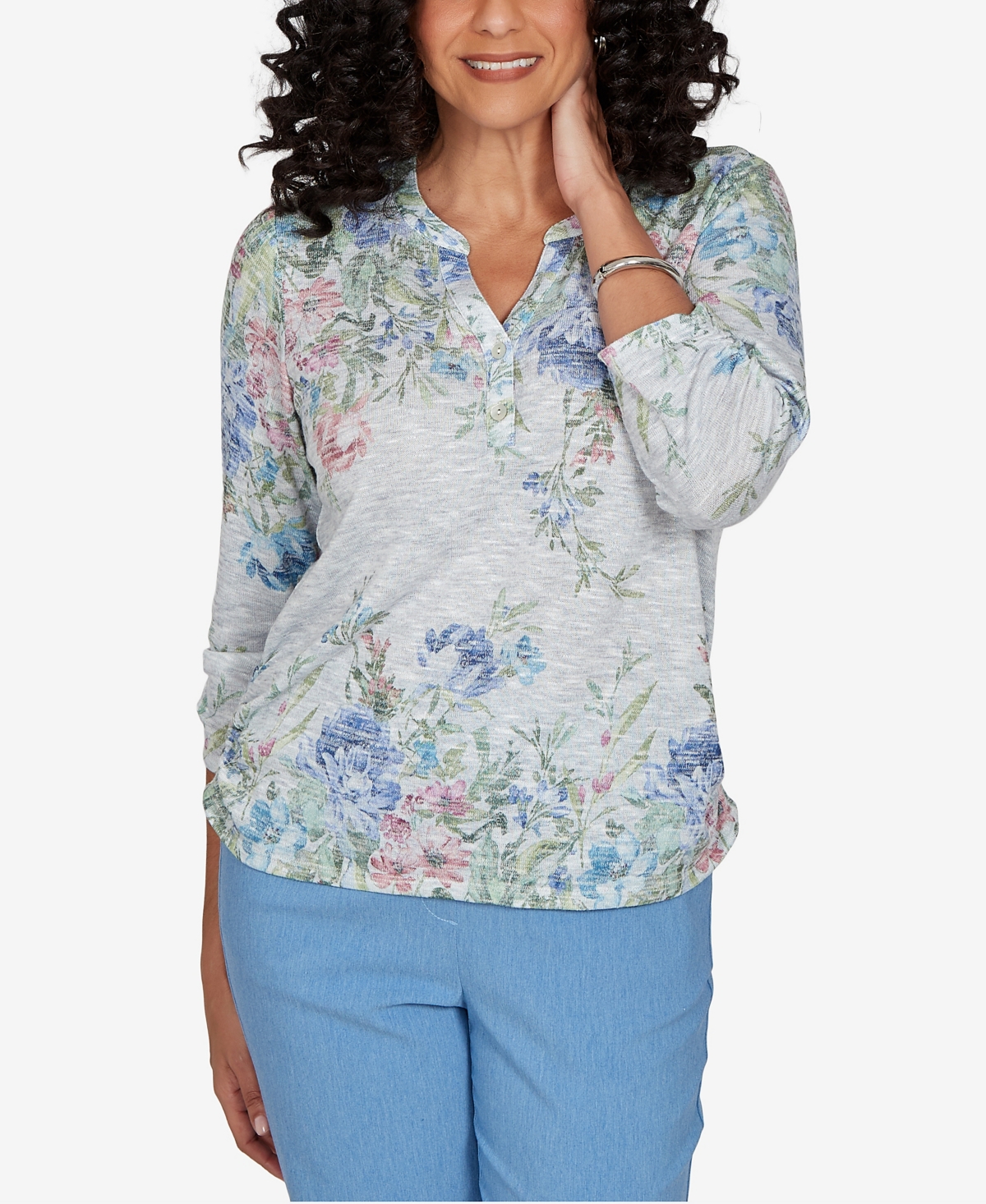 Click here for Alfred Dunner Petite Provence Floral Borders Henle... prices