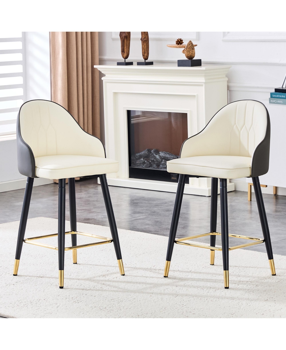 Click here for Clihome 2 Piece Pu Leather Bar Stools  Counter Hei... prices