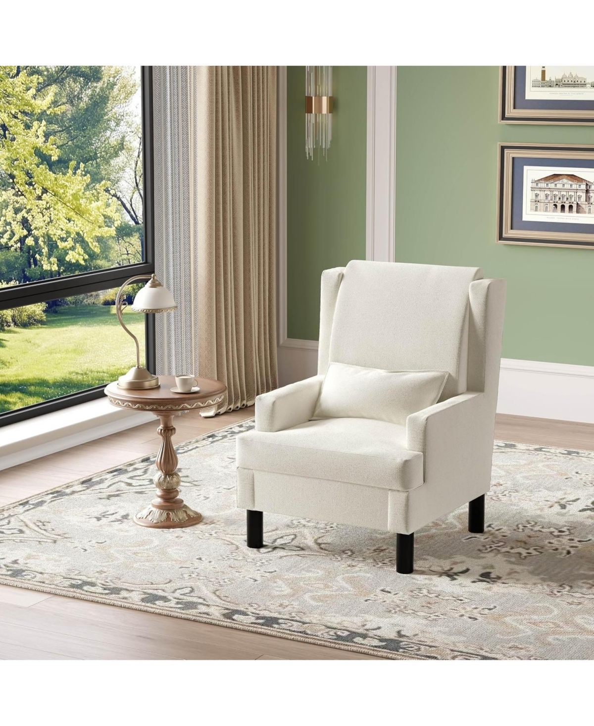 Click here for homfan Chenille Wingback Accent Chair with Lumbar... prices