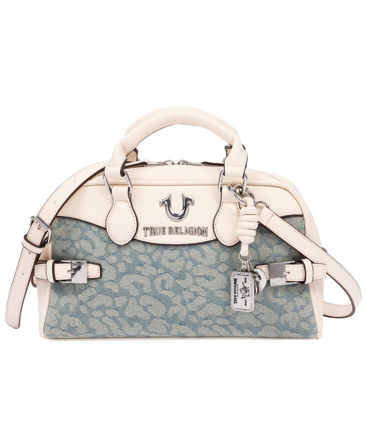 Click here for True Religion Brooks Leopard Denim Belted Satchel... prices