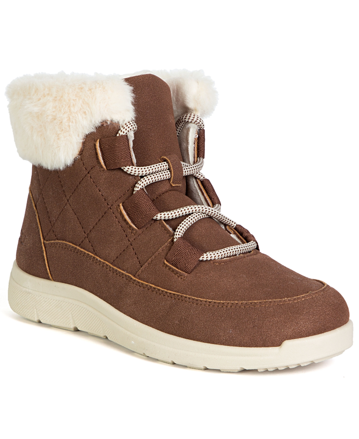 Click here for Jbu Womens Noelle Casual Lace-Up Boots - Brown prices