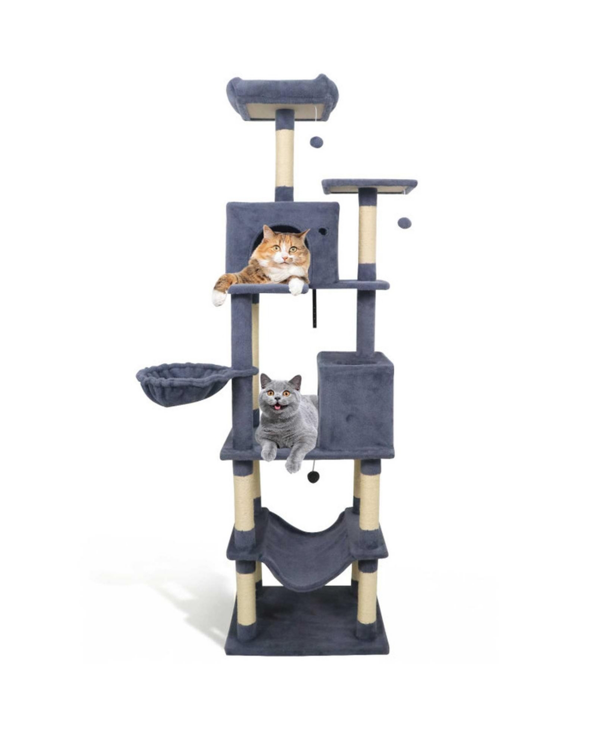 Click here for Hongge 80 Inch Cat Tree with 2 Large Condos Hammoc... prices