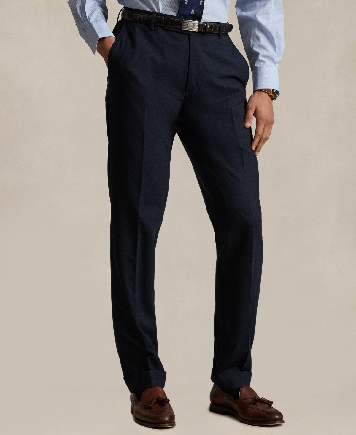 Click here for Polo Ralph Lauren Mens Wool-Blend Suit Pants - Nav... prices