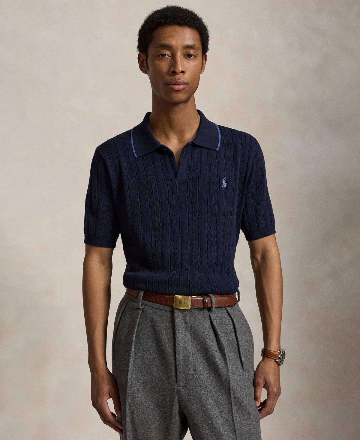 Click here for Polo Ralph Lauren Mens Textured Cotton Polo Shirt... prices