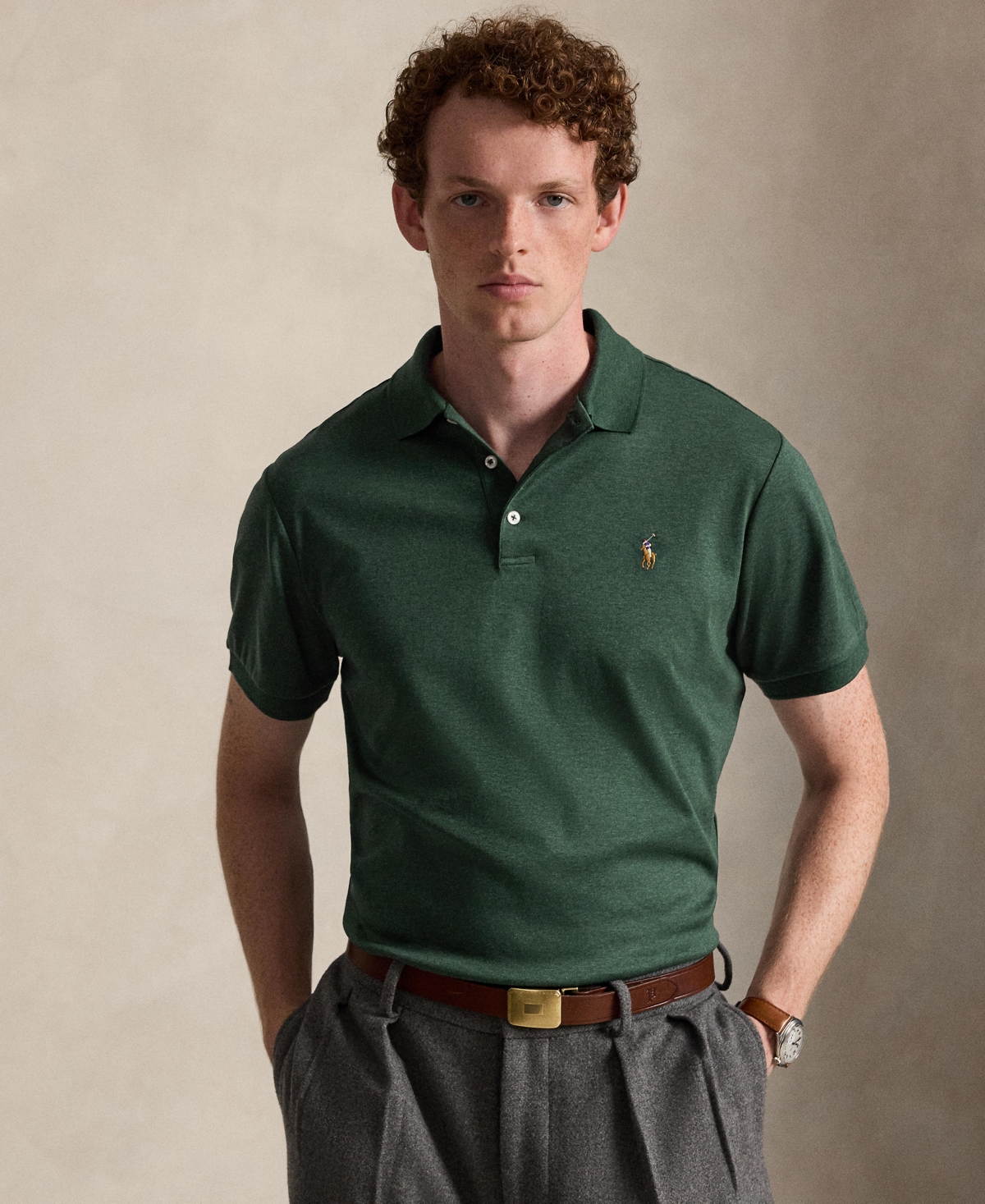 Click here for Mens Slim-Fit Soft Cotton Polo Shirt - Scotch Pine... prices