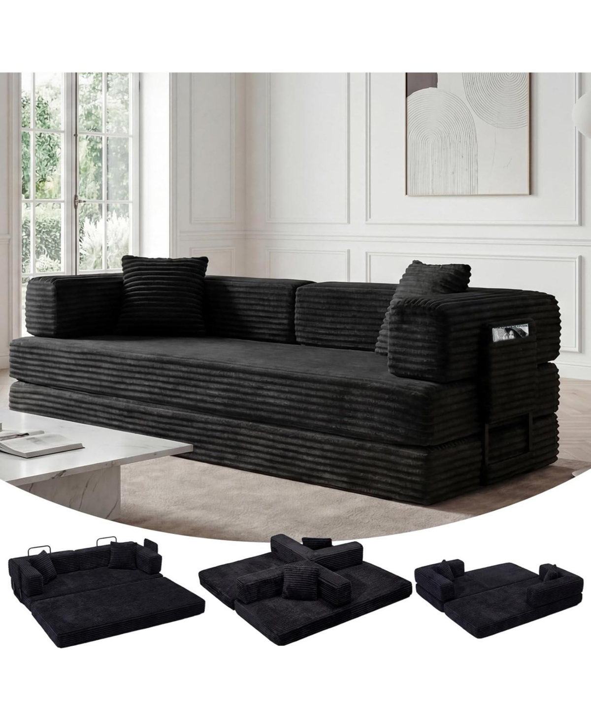 Click here for homfan 5-in-1 Convertible Sofa Bed  80.7 Corduroy... prices