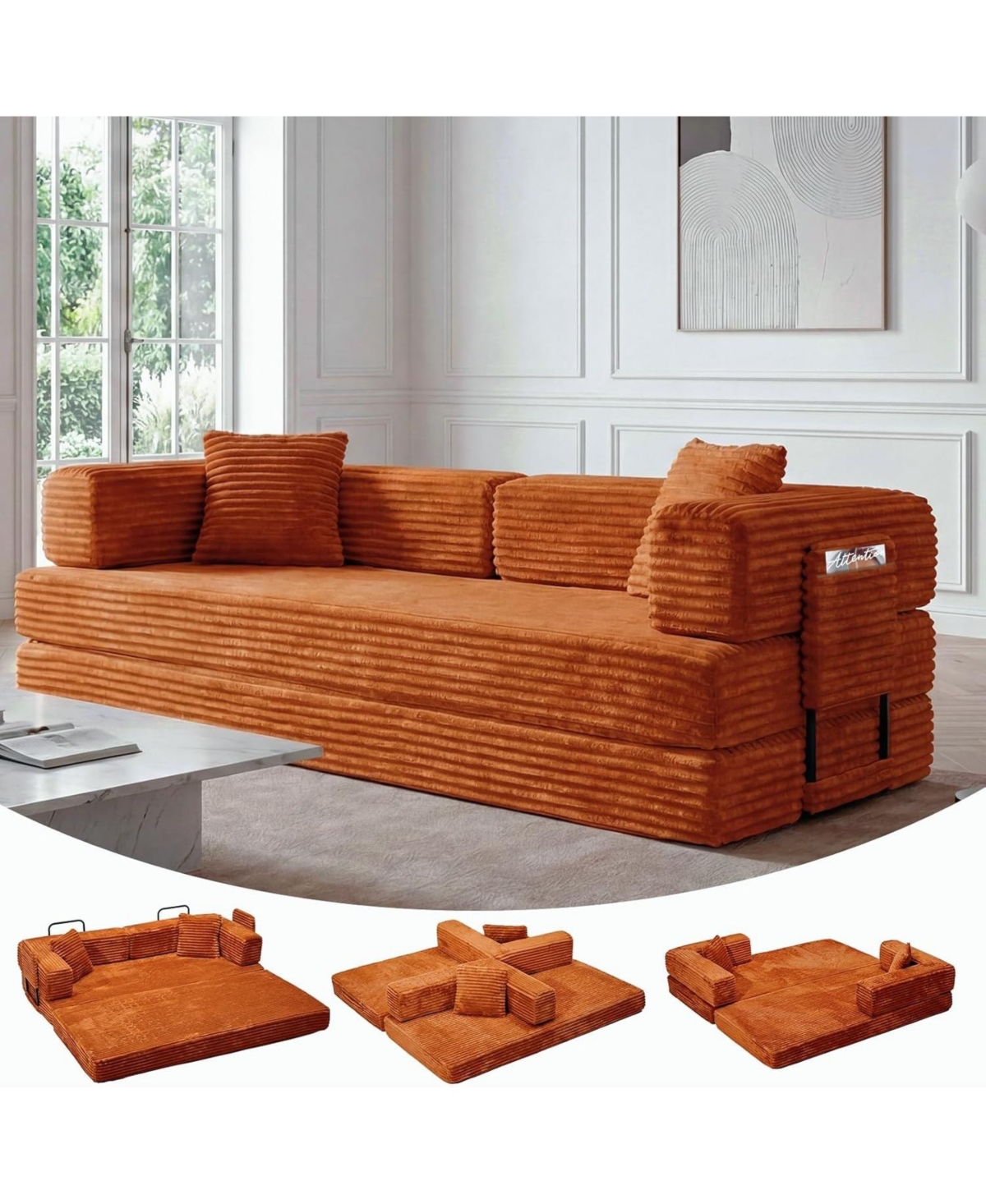 Click here for homfan 5-in-1 Convertible Sofa Bed  80.7 Corduroy... prices