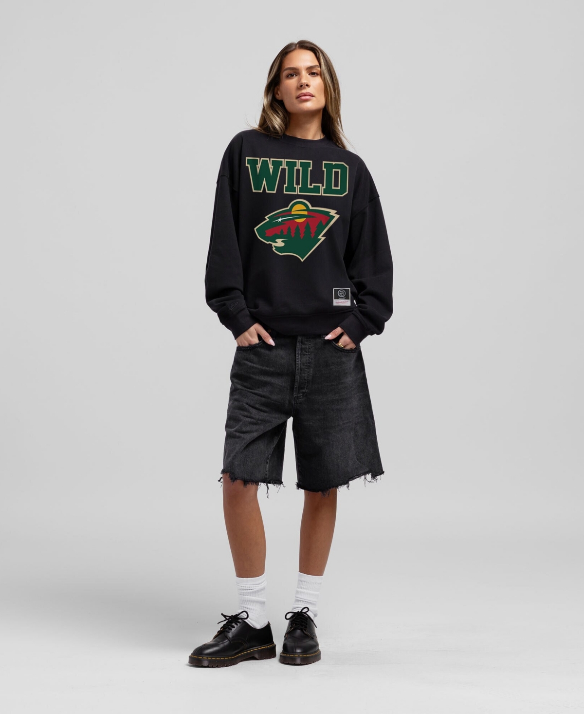 Click here for Mitchell & Ness Womens Black Minnesota Wild Core O... prices