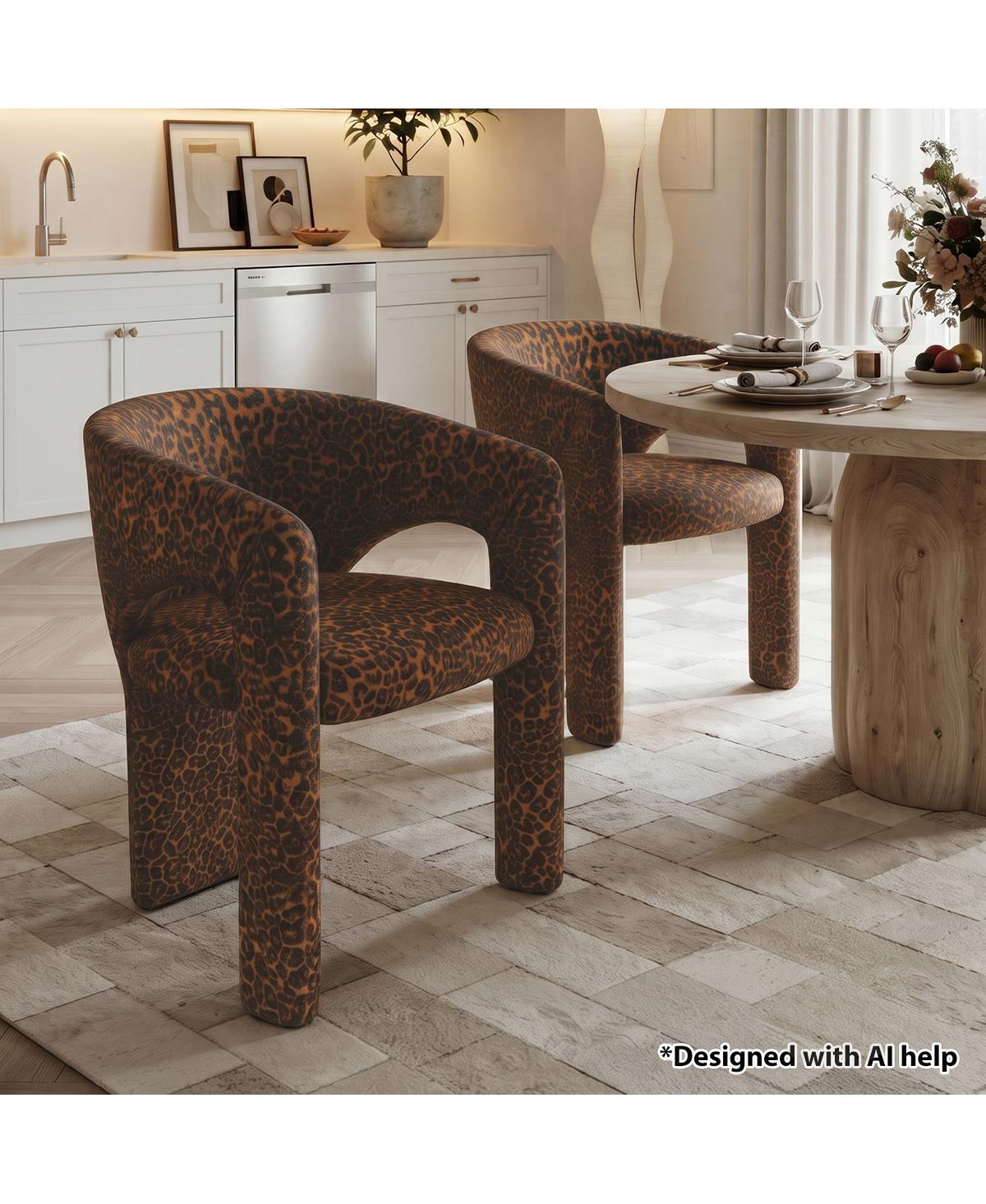 Click here for Maison Boucle Leopard Print Upholstered Dining Arm... prices