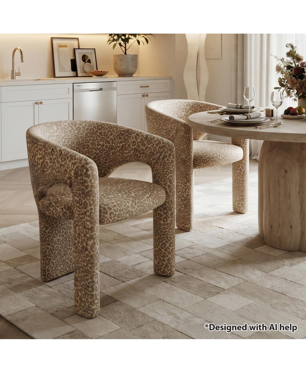 Click here for Maison Boucle Leopard Print Upholstered Dining Arm... prices