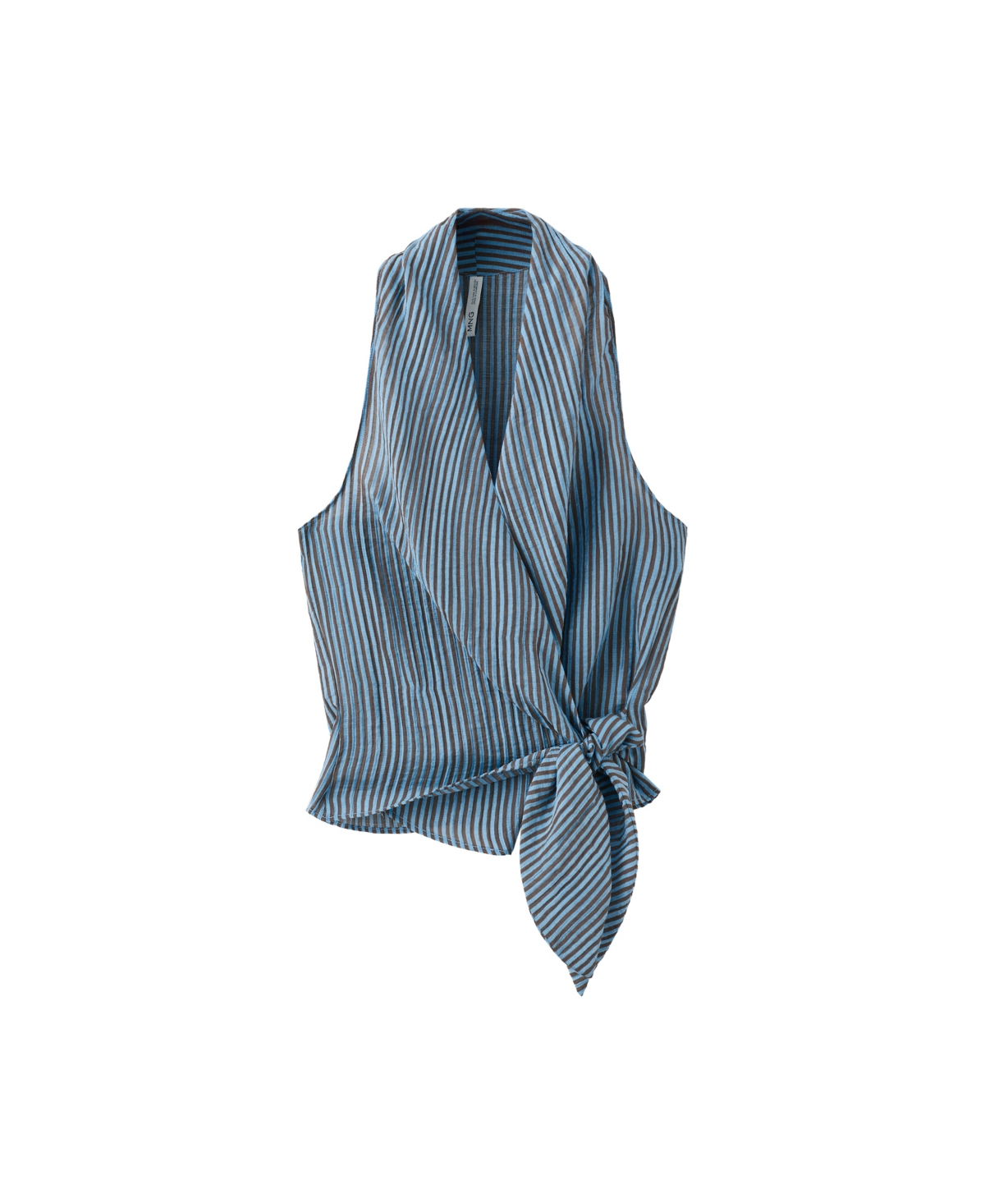 Click here for Mango Womens Striped Wrap Blouse - Blue prices