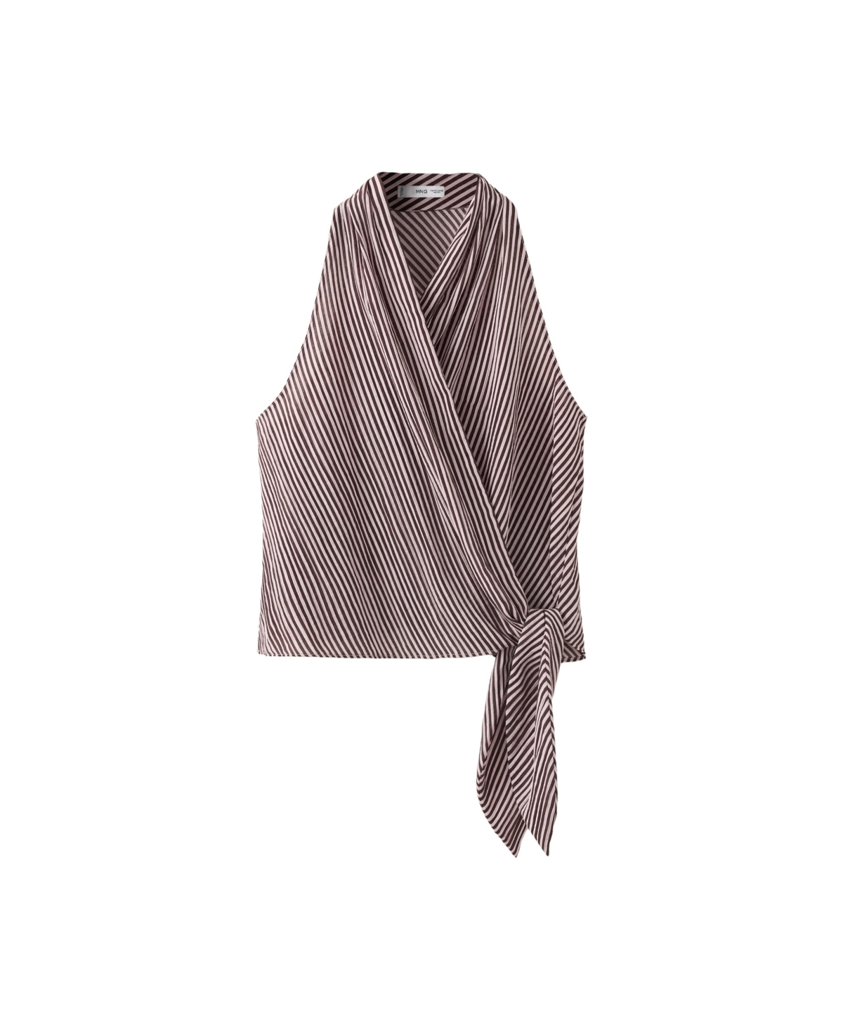 Click here for Mango Womens Striped Wrap Blouse - Maroon prices