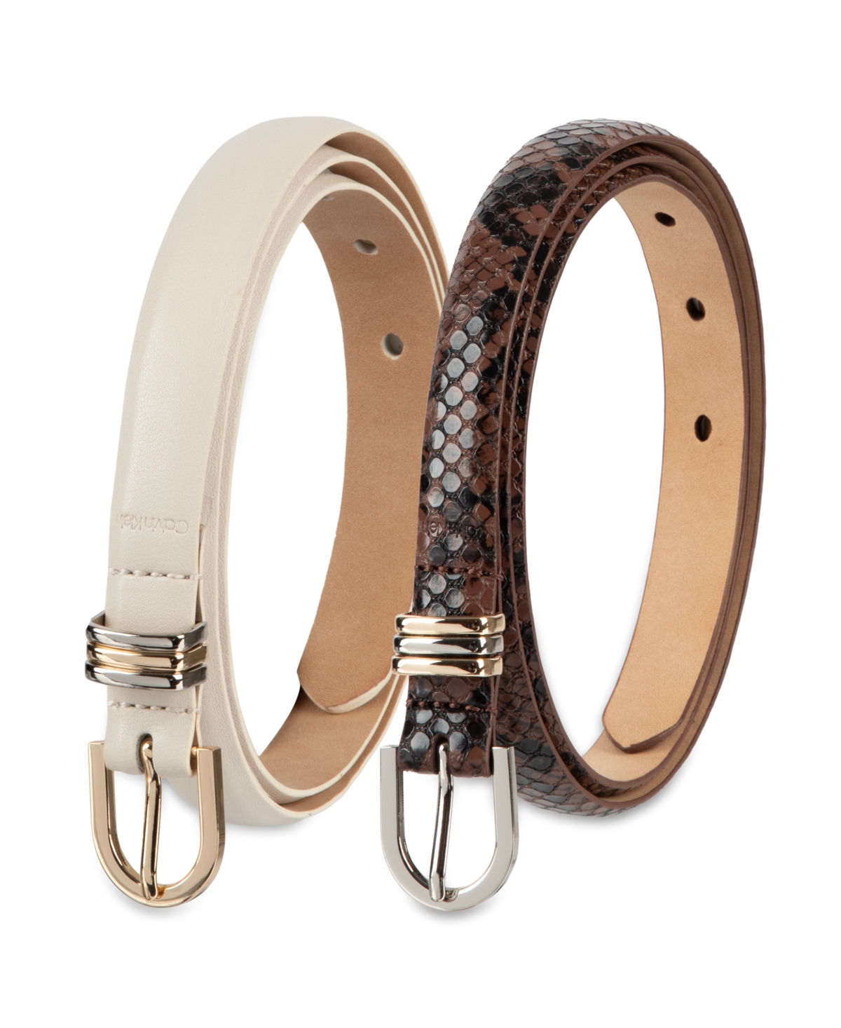 Click here for Calvin Klein Skinny Solid and Embossed Belt Set -... prices