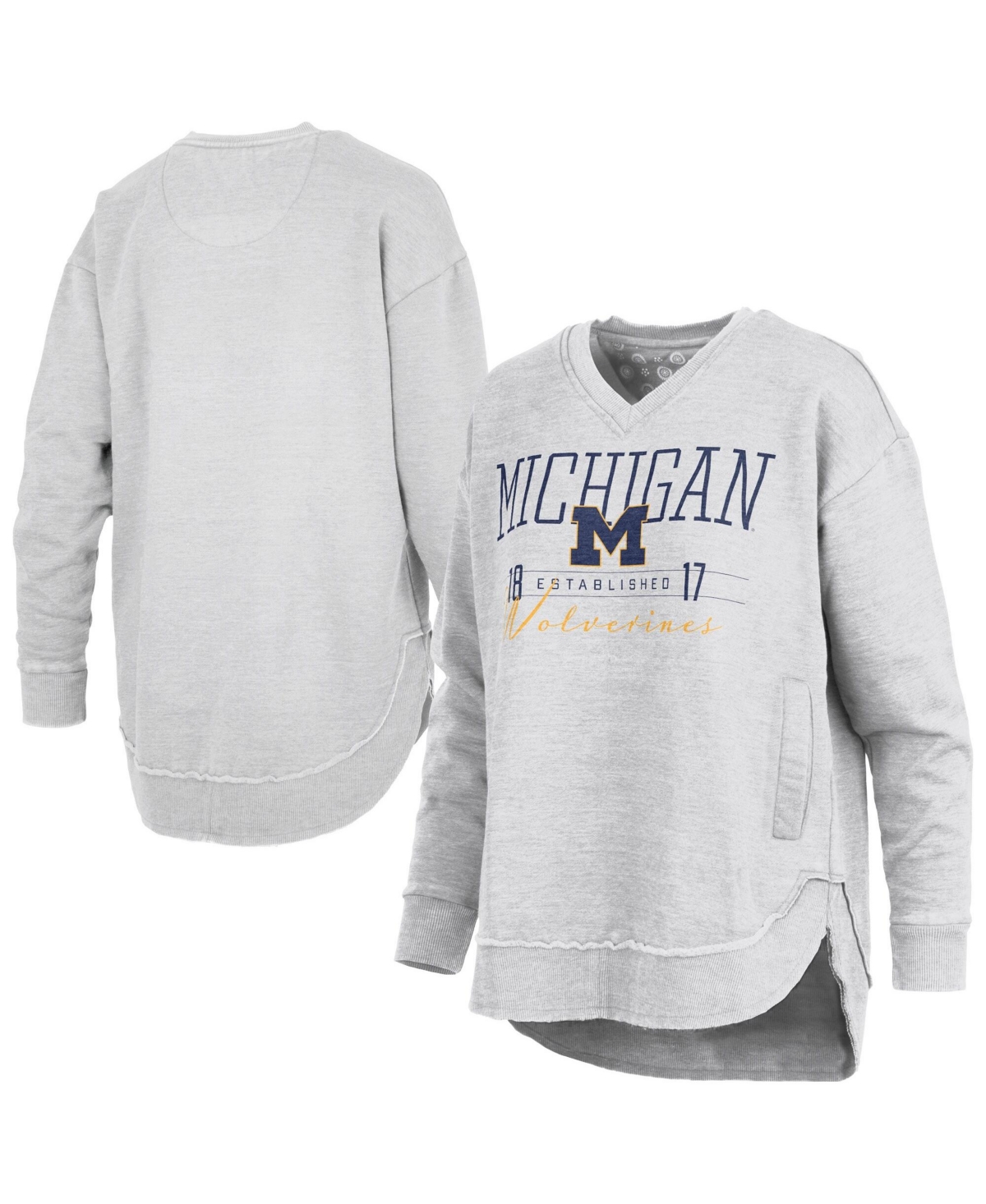 Click here for Pressbox Womens Heather Gray Michigan Wolverines M... prices