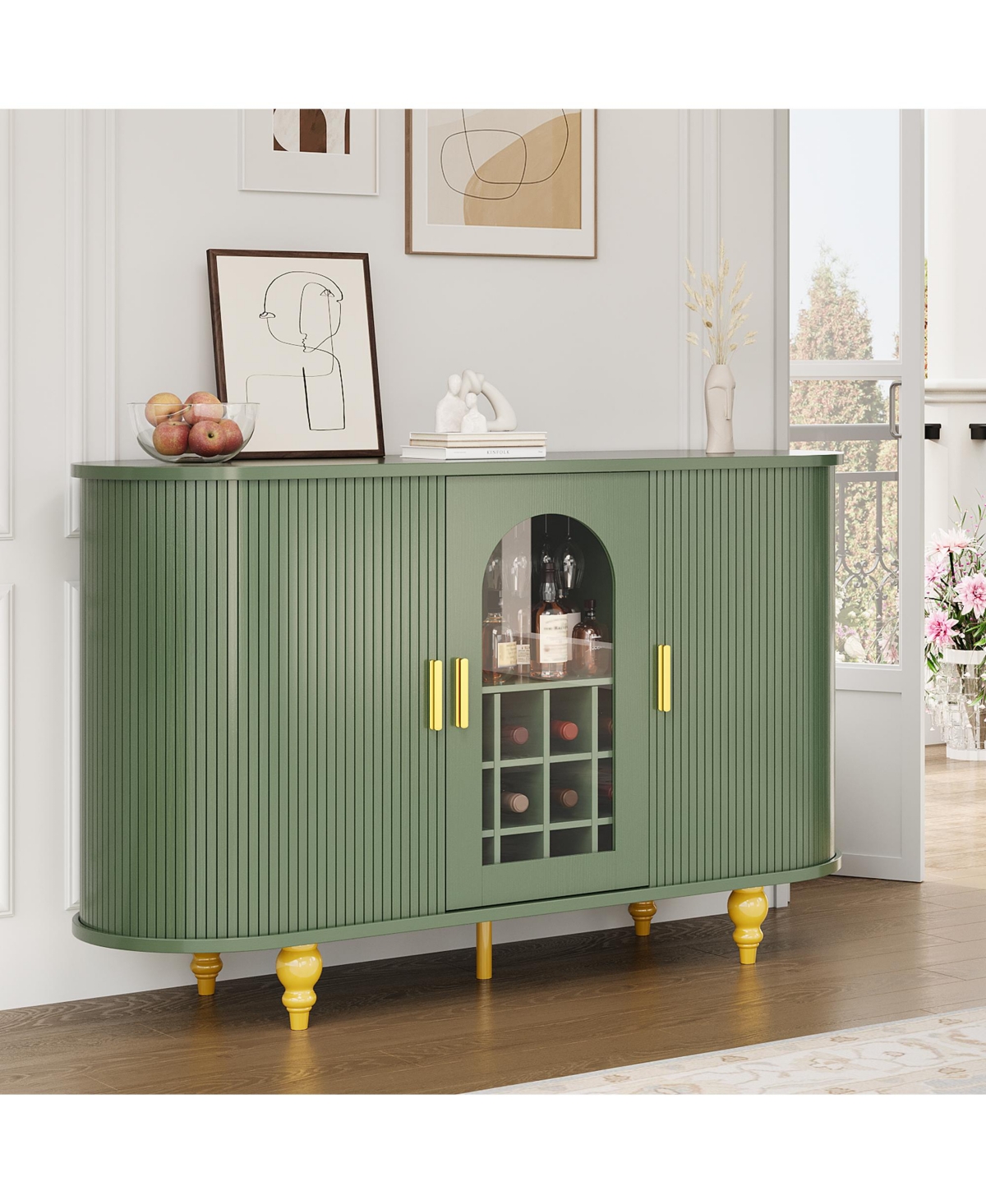 Click here for gaomon Mid-Century Bar Cabinet with Sliding Door... prices