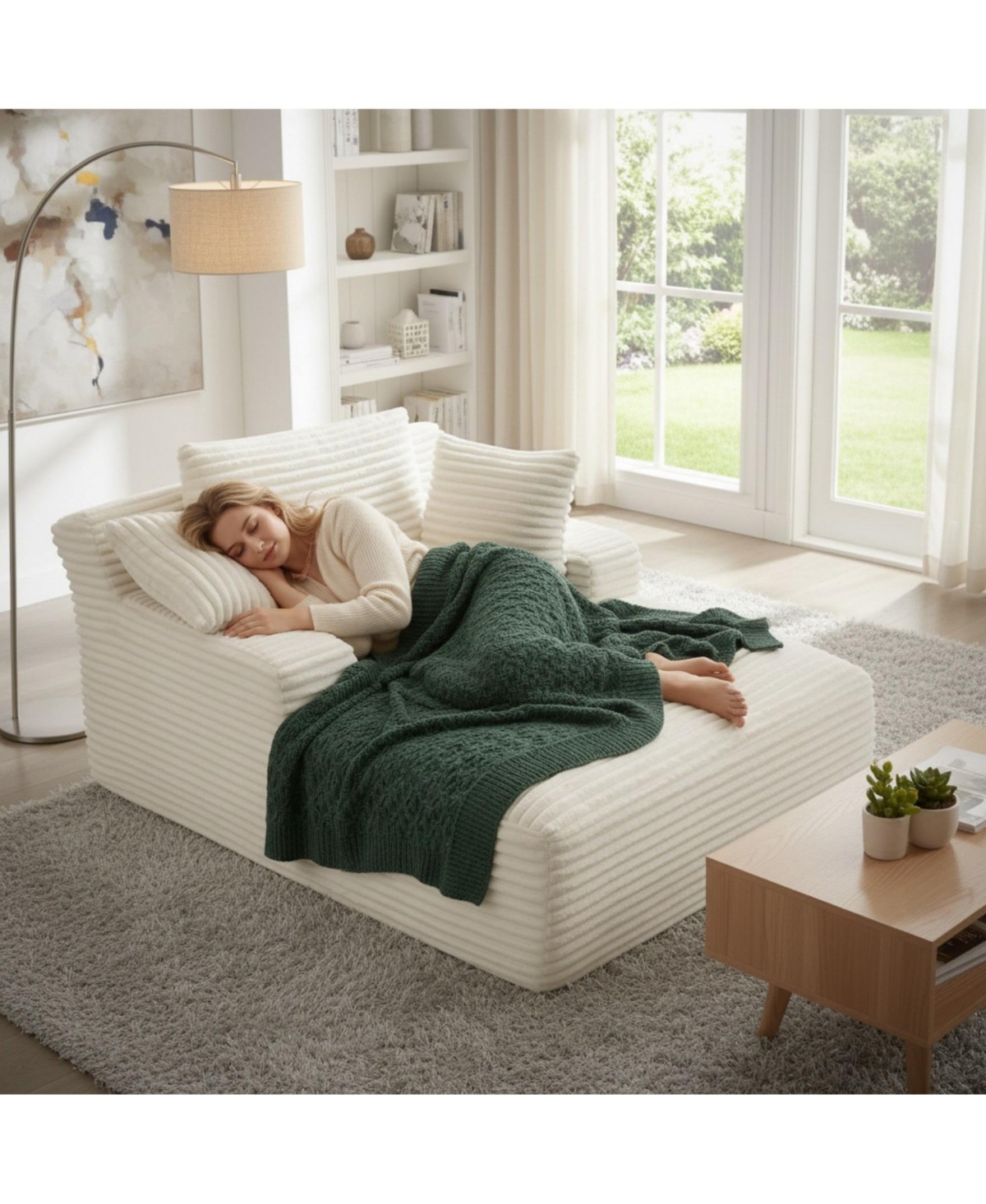 Click here for Sailvan Oversized Chaise Lounge Chair  Corduroy Up... prices