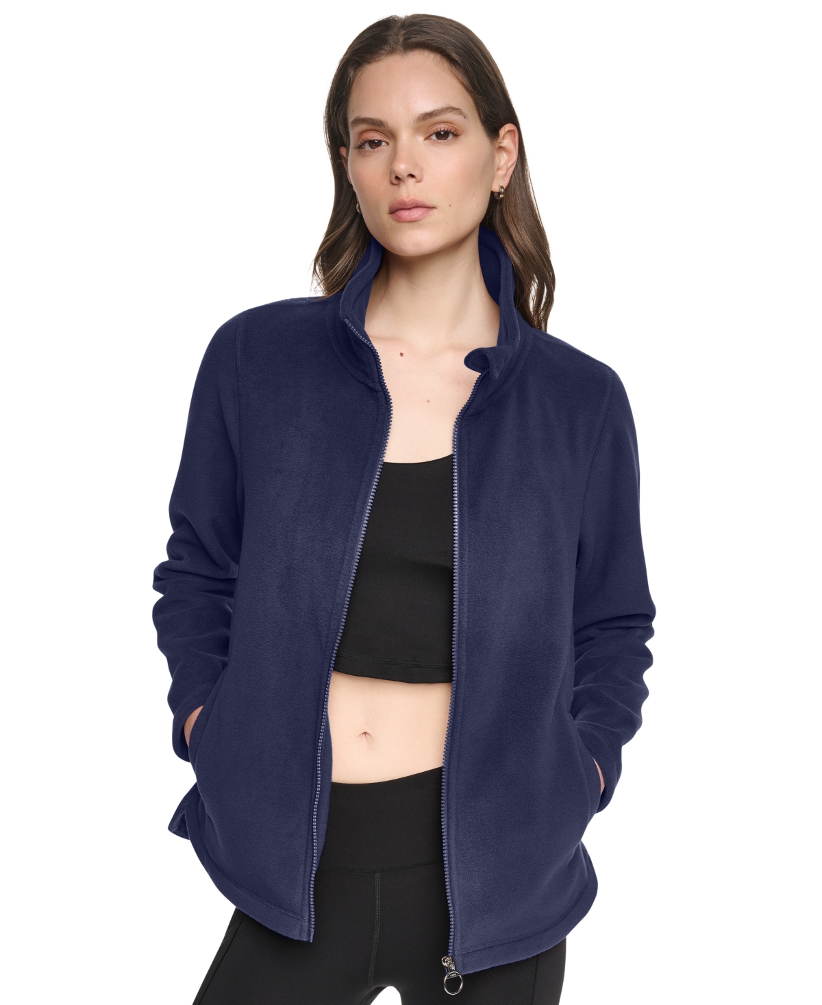 Click here for Dkny Sport Womens Collared Zipper-Front Jacket - P... prices
