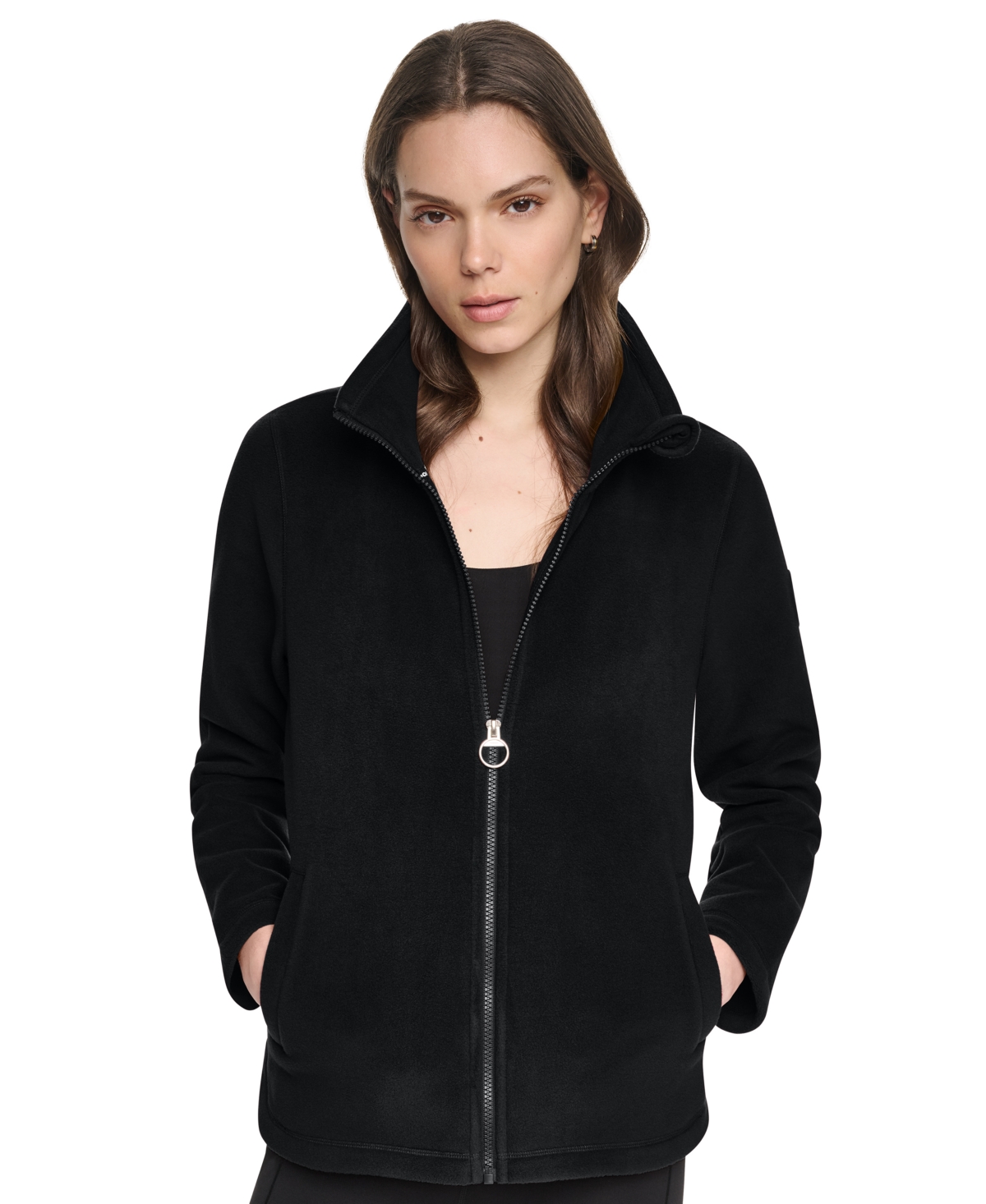 Click here for Dkny Sport Womens Collared Zipper-Front Jacket - B... prices