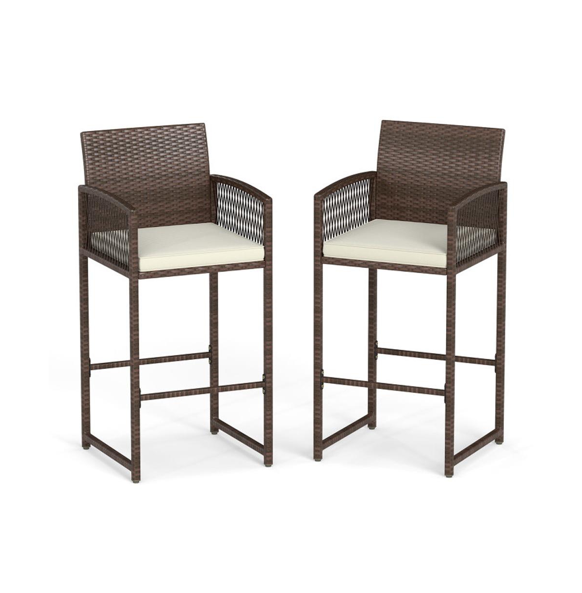 Click here for Boyel Living Outdoor Pe Wicker Bar Stools Set of 2... prices