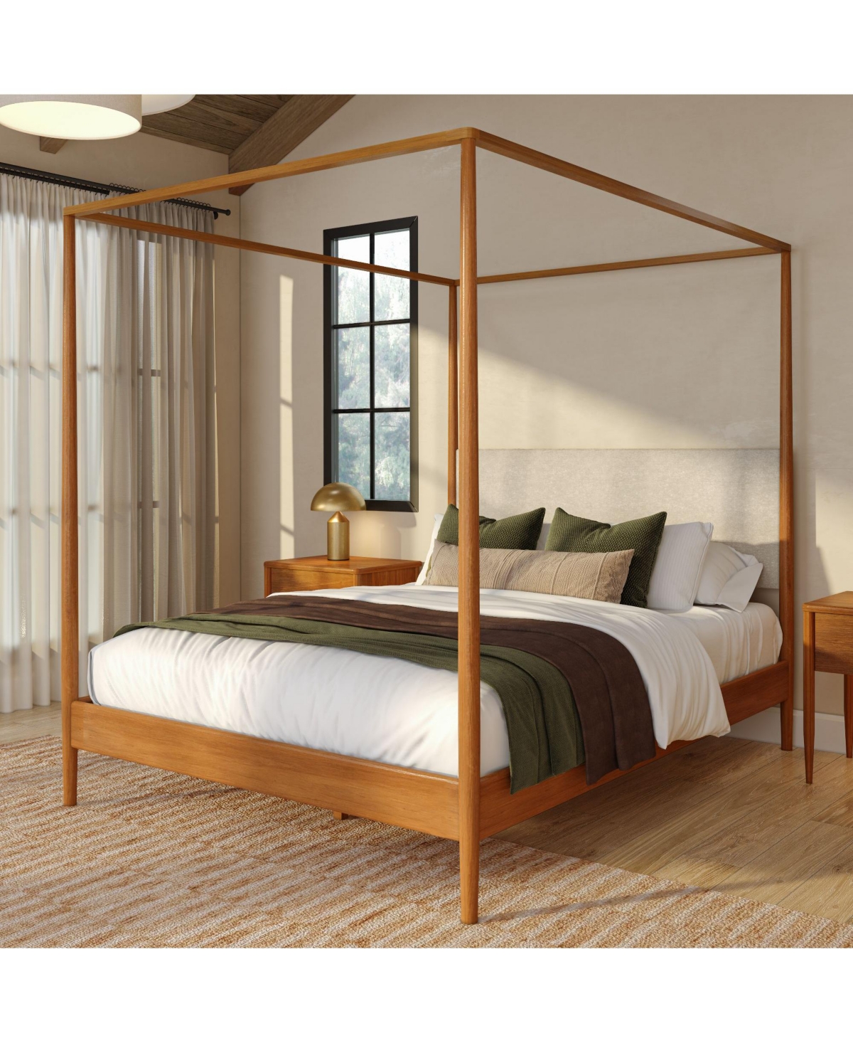 Click here for Plank+Beam Harbor Queen Canopy Bed with Upholstere... prices
