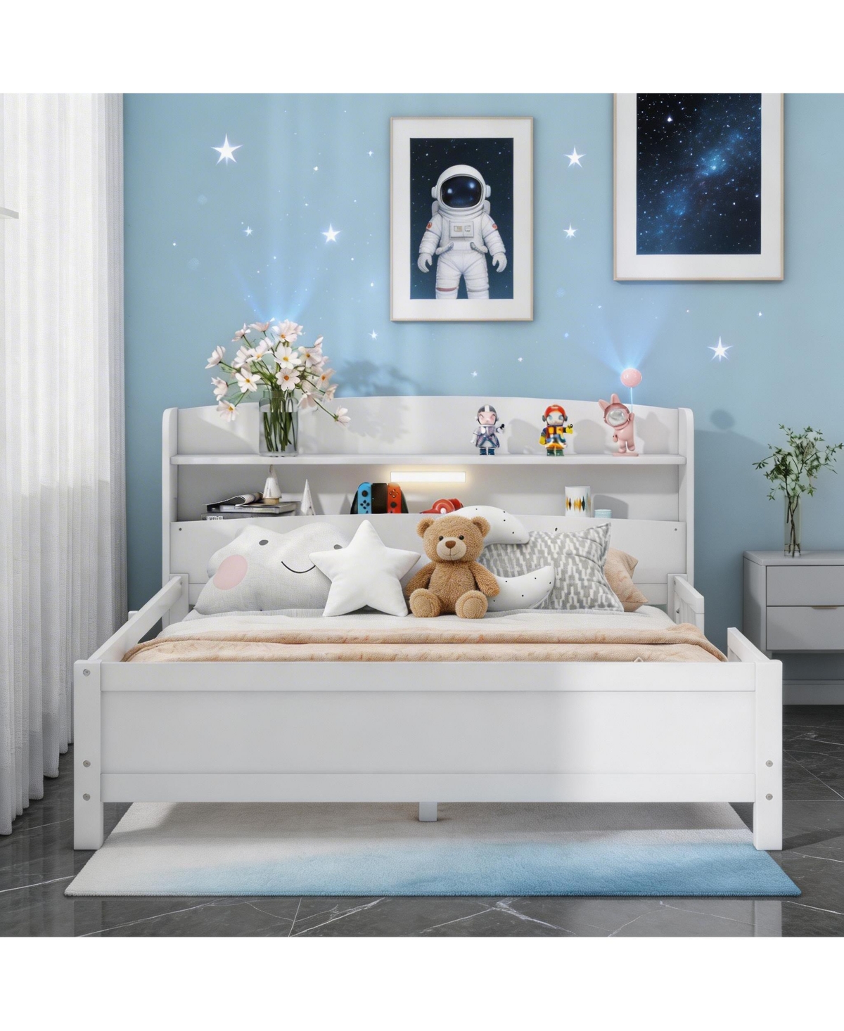Click here for Sailvan Wood Platform Bed Frame with Led Light and... prices