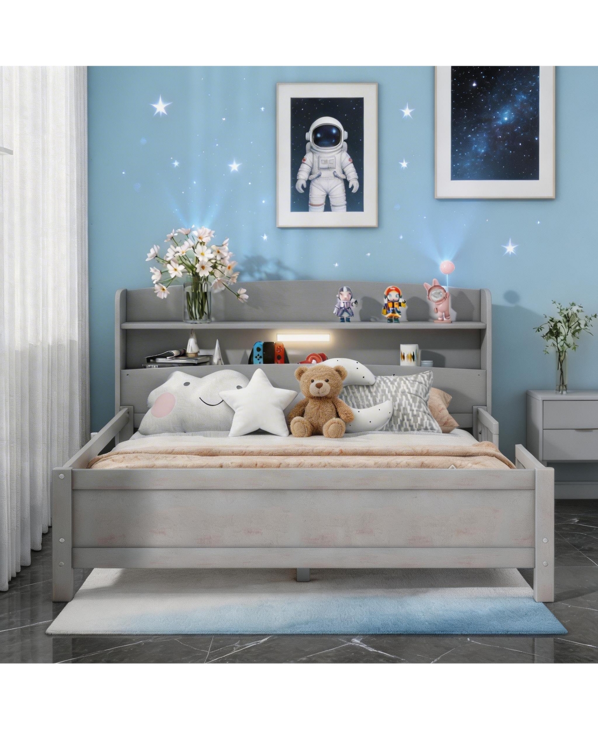 Click here for Sailvan Wood Platform Bed Frame with Led Light and... prices