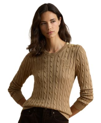 Click here for Lauren Ralph Lauren Womens Button Trim Cable Knit... prices